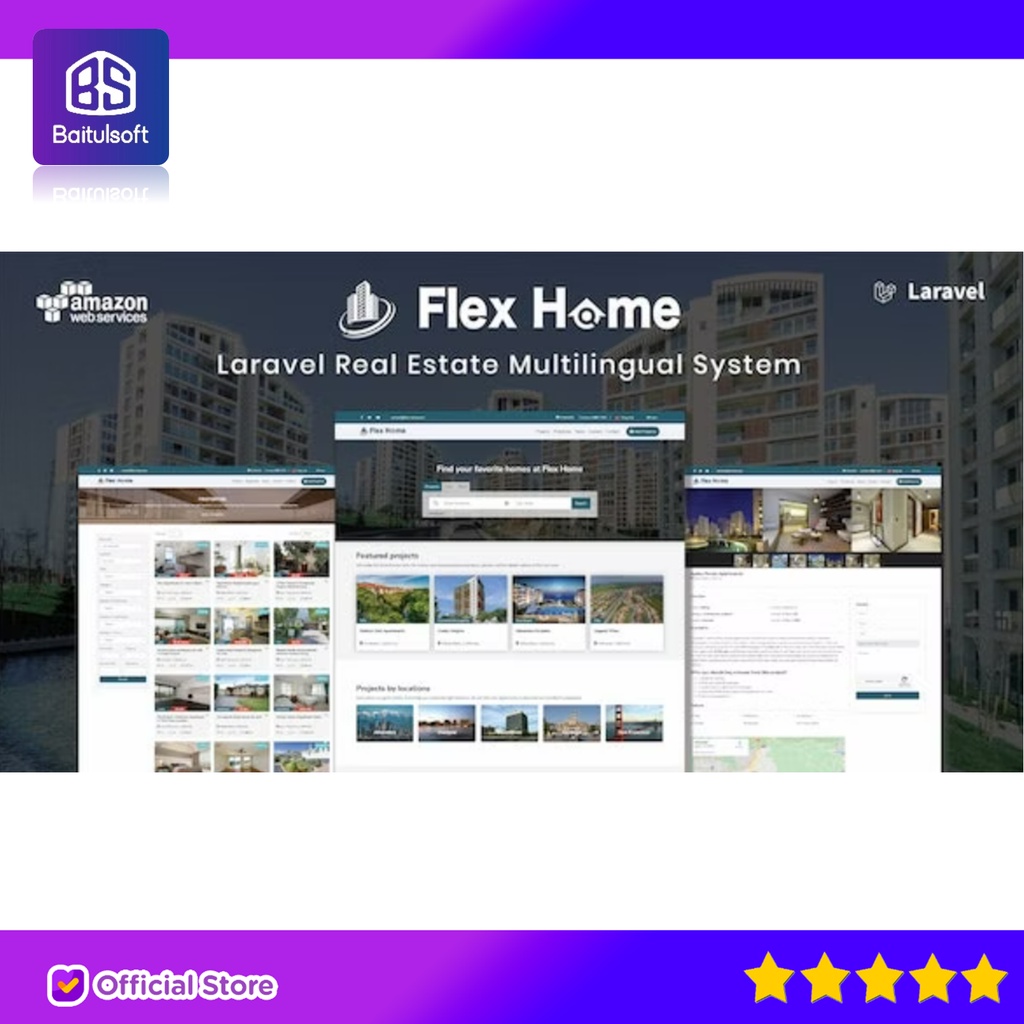 Jual SOURCE CODE APLIKASI FLEX HOME LARAVEL REAL ESTATE MULTILINGUAL SYSTEM | Shopee Indonesia