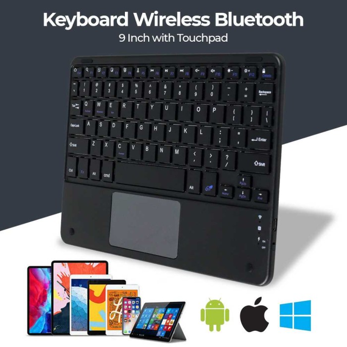 Jual Keyboard Touchpad Wireless Bluetooth for Android iOs Windows 9 ...
