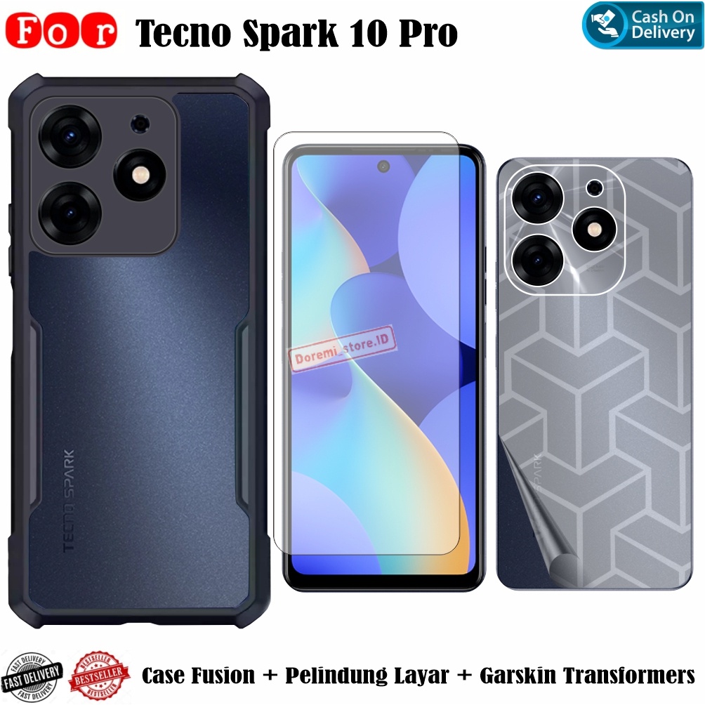 Jual Paket 3in1 Casing Tecno Spark 10 Pro Hard Case Fusion Armor ...
