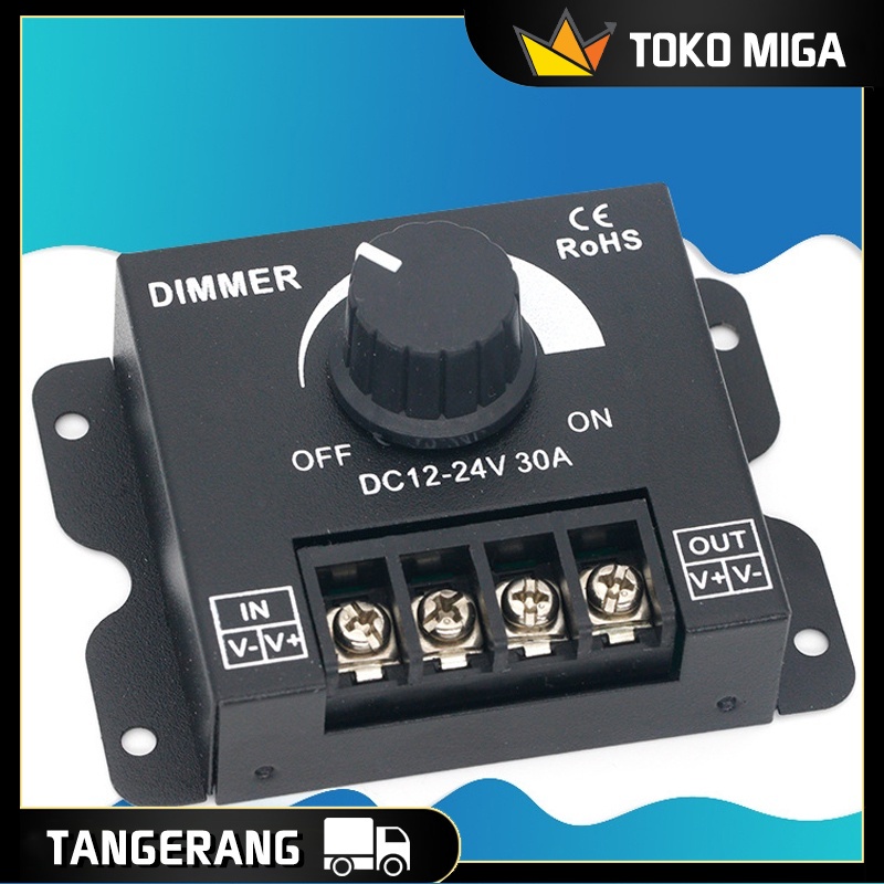 Jual Saklar Dimmer Lampu DC12V-24V 30A Pengatur Kecerahan Led Strip ...