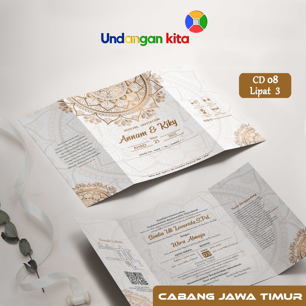 Jual Undangan Pernikahan BC 150 GSM Code Series Lipat 3 Undangan Kita ...