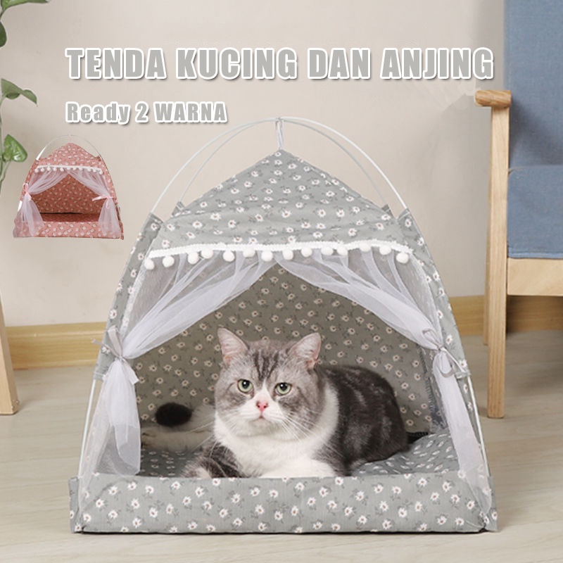 Jual Tempat Tidur Kucing Anjing Pet Bed Tenda Hewan Peliharaan Sarang ...