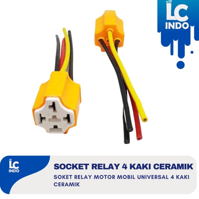 Jual Socket soket relay 4 kaki keramik tahan panas kabel bintik ...