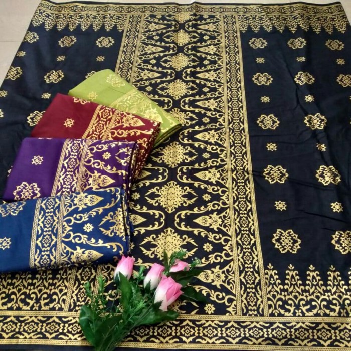 Jual Kain Batik Prada Gold Songket Sarung | Shopee Indonesia