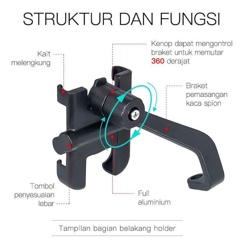 Jual Holder Spion Motor Besi HM20 Holder Besi Motor | Shopee Indonesia