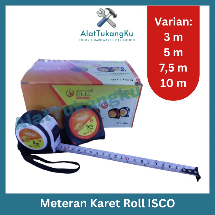 Jual Meteran Meter Karet Roll ISCO 3m 5m 7,5m 10m Alat Ukur Meteran ...