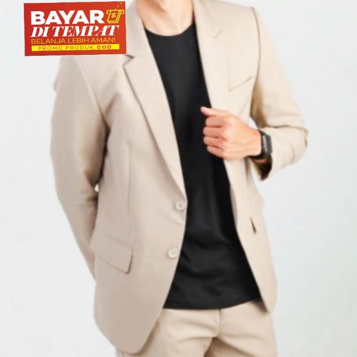 Jual JAS BLAZER PRIA WARNA KREM / JAS LAKI-LAKI FULL CREAM / JAS FORMAL ...