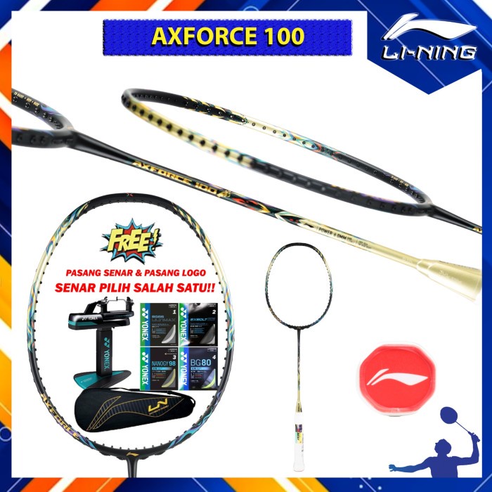Jual NEW Raket Badminton LINING AXFORCE / AX FORCE 100 QILIN BLACK GOLD ...