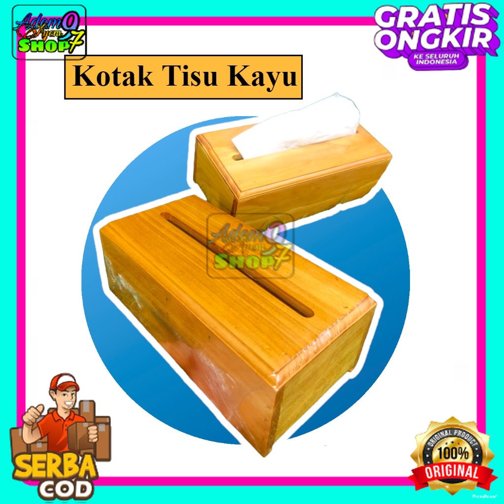 Jual Kotak tisu kayu plitur / kotak tissu mobil / tempat tisu minimalis ...
