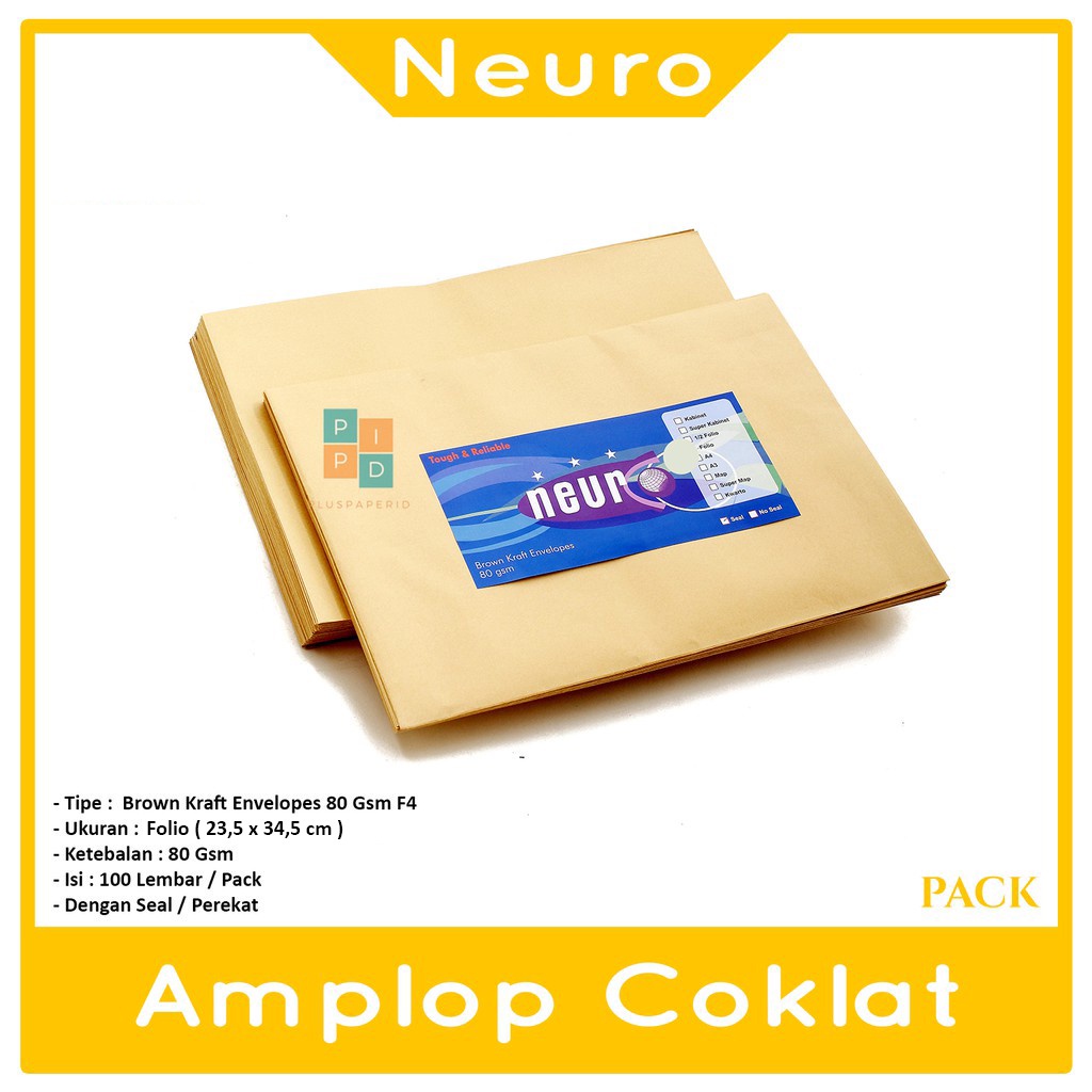 Jual Neuro Amplop Coklat Ukuran Folio Dengan Seal Pack Shopee Indonesia 
