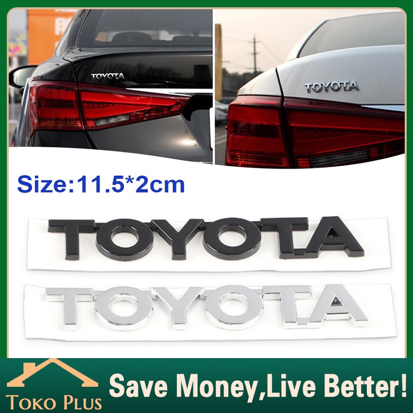 Jual Emblem Mobil Tulisan TOYOTA Chrome - Logo tulisan TOYOTA tempel ...