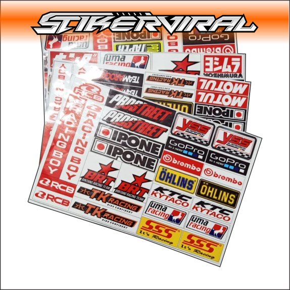 Jual Sticker Stiker Pack Logo Emblem Racing Sponsor RCb Racing Boy ...