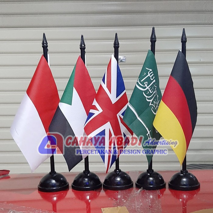Jual Barang Unik Bendera meja negara + tiang kayu | Shopee Indonesia