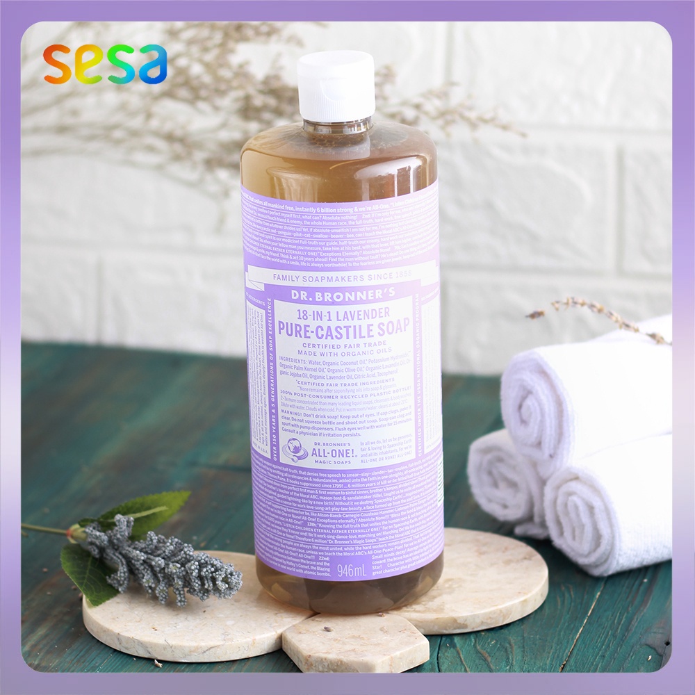 Jual Dr Bronners - Pure Castile Liquid Soap Lavender 946 ml || Sabun Cair Alami Serbaguna ...