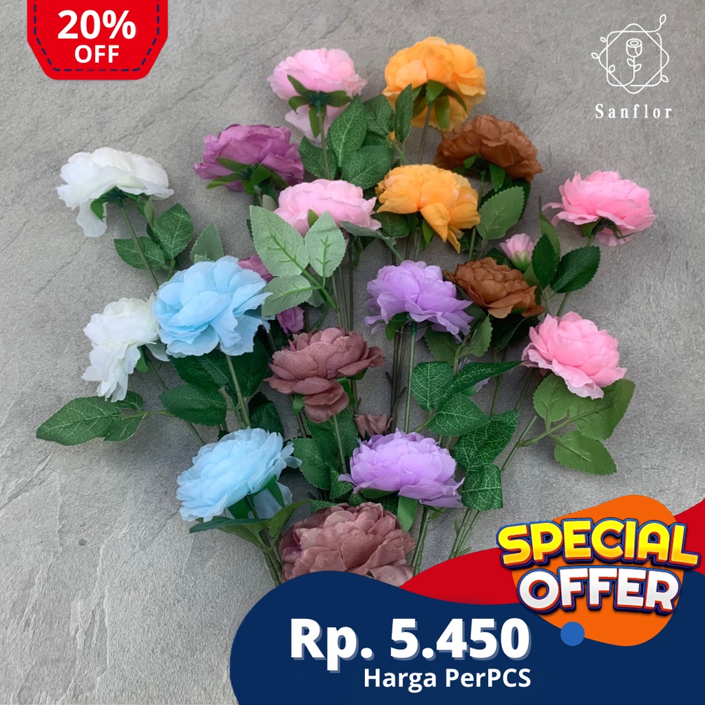 Jual Bunga Peony 3 cabang/Bunga Peony mini/Bunga peony Palsu | Shopee ...