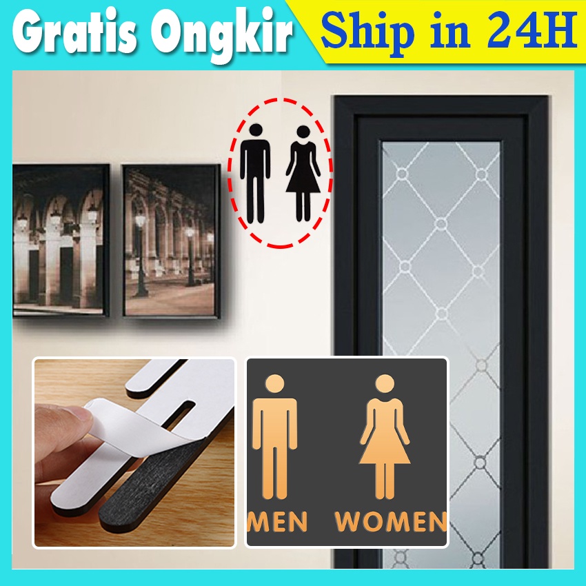 Jual Stiker Pintu Toilet Akrilik | Stiker Penunjuk Toilet | Stiker ...