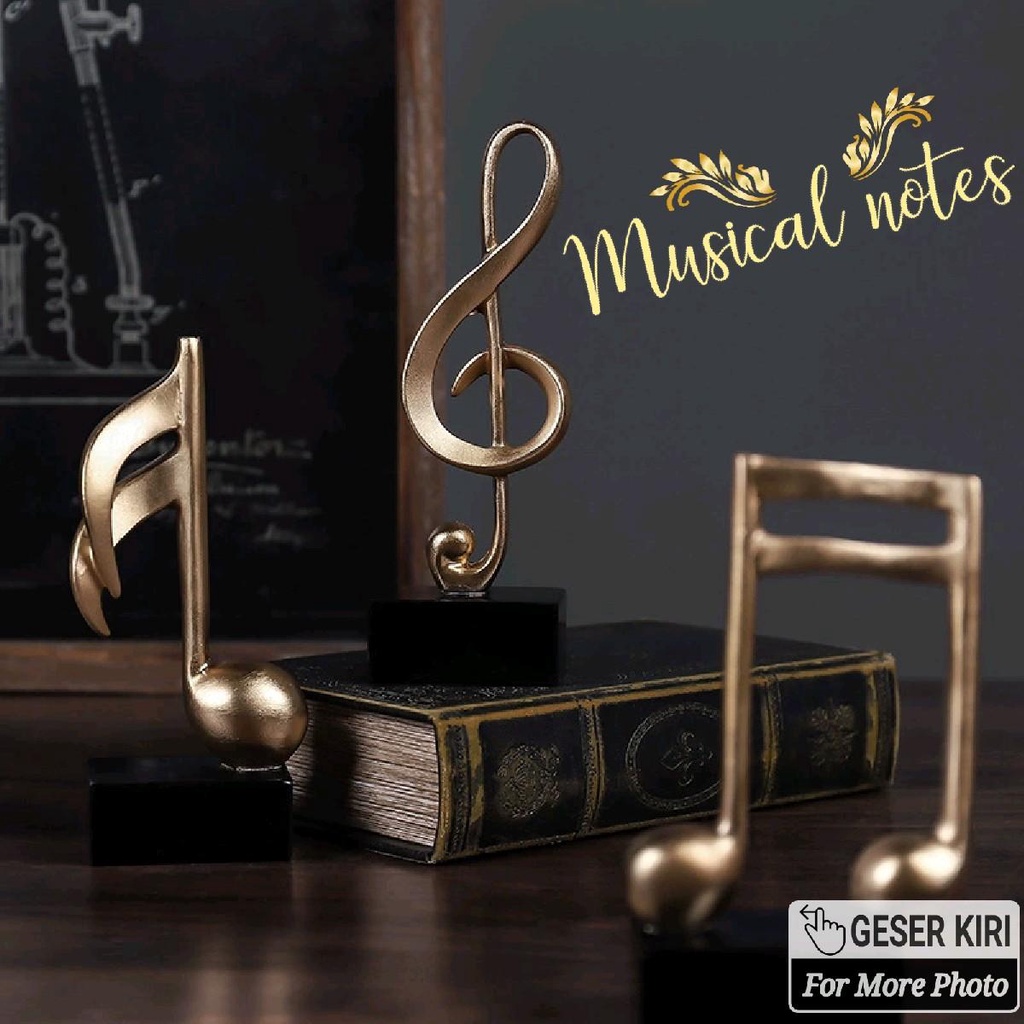 Jual Not Musik Balok Emas Musical Notes Nordic Decoration Patung Hiasan ...