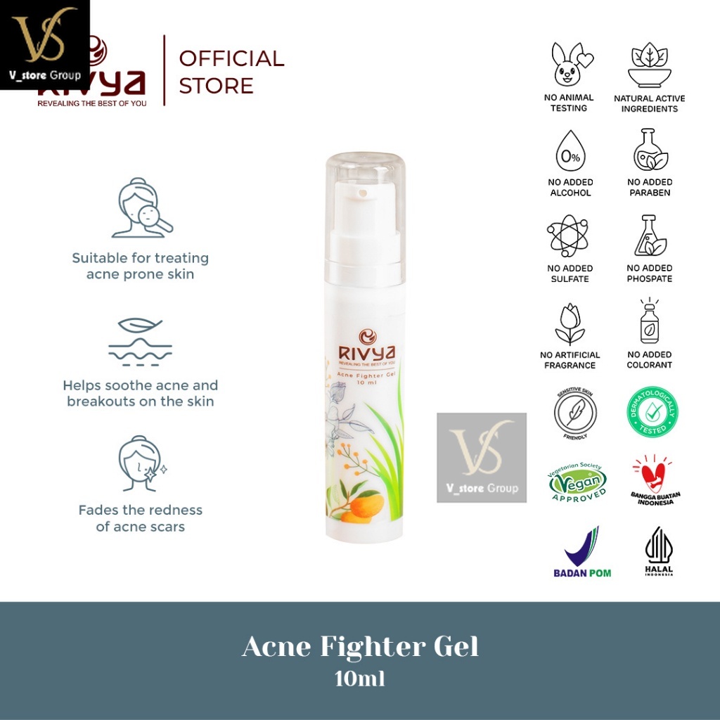 Jual RIVYA Acne Fighter Gel 10ml ORIGINAL (OM) (TS) | Shopee Indonesia
