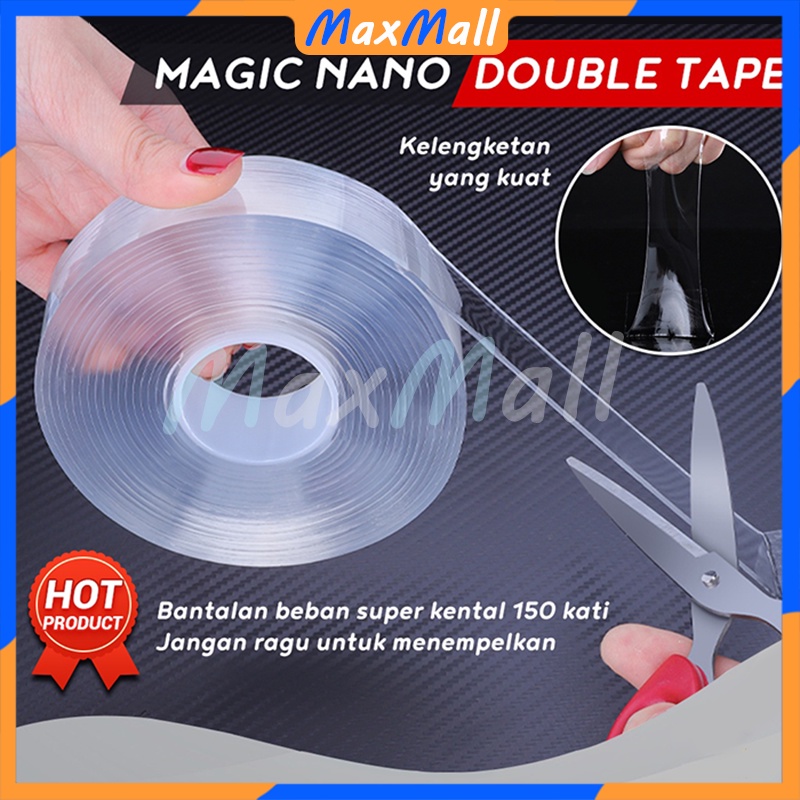 Jual DOUBLE TAPE TRANSPARAN UKURAN 1M 3M 5M Selotip Isolasi Bening ...