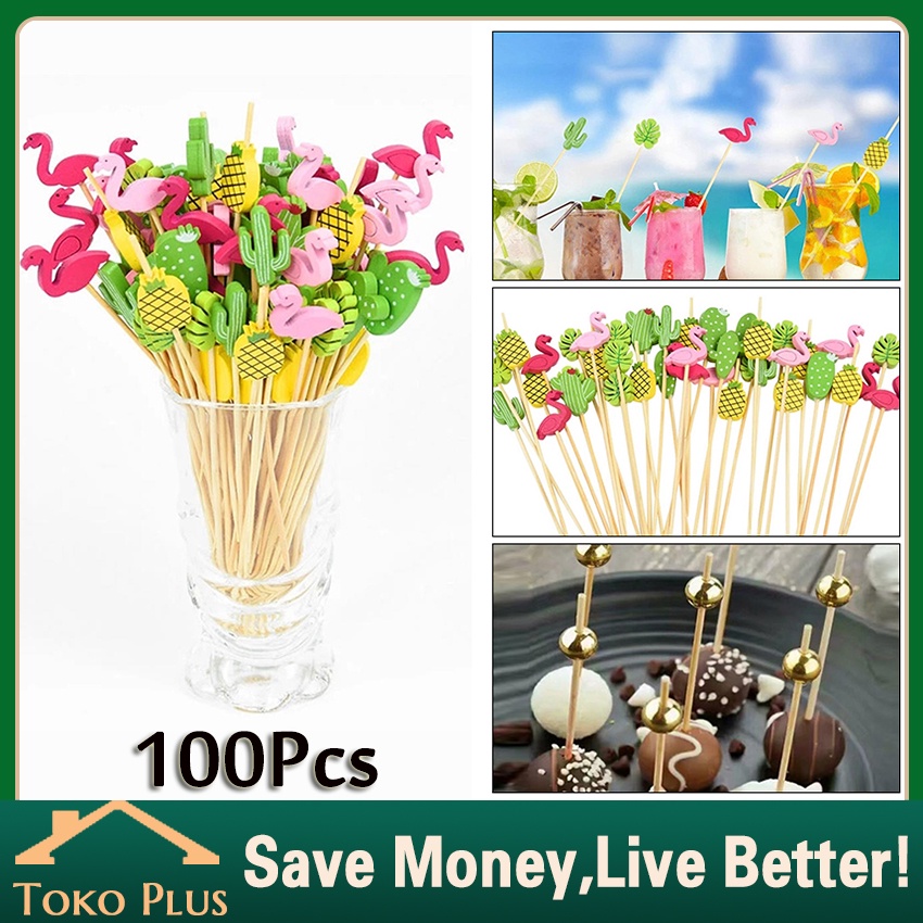 Jual Tusuk Buah Bambu isi 100 Pcs/Pack - Fruit Toothpick tusukan Tusuk ...