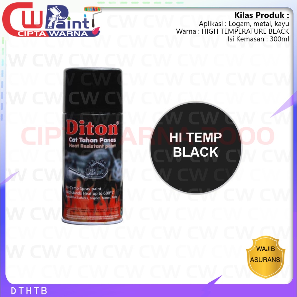 Jual Diton Premium Hi Temp Black Cat Semprot Tahan Panas | Shopee Indonesia