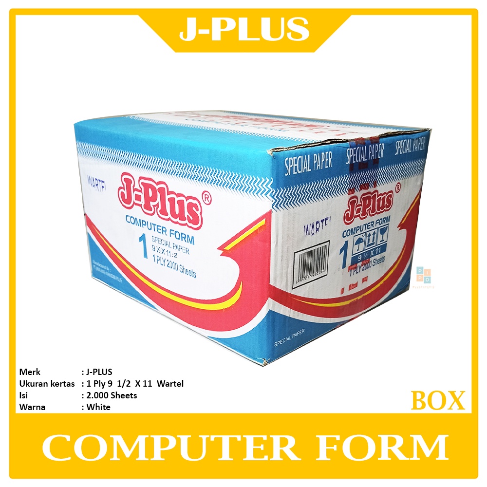 Jual J-PLUS - Continous Form 1 Ply 9 1/2 x 11 Wartel Kertas Komputer ...