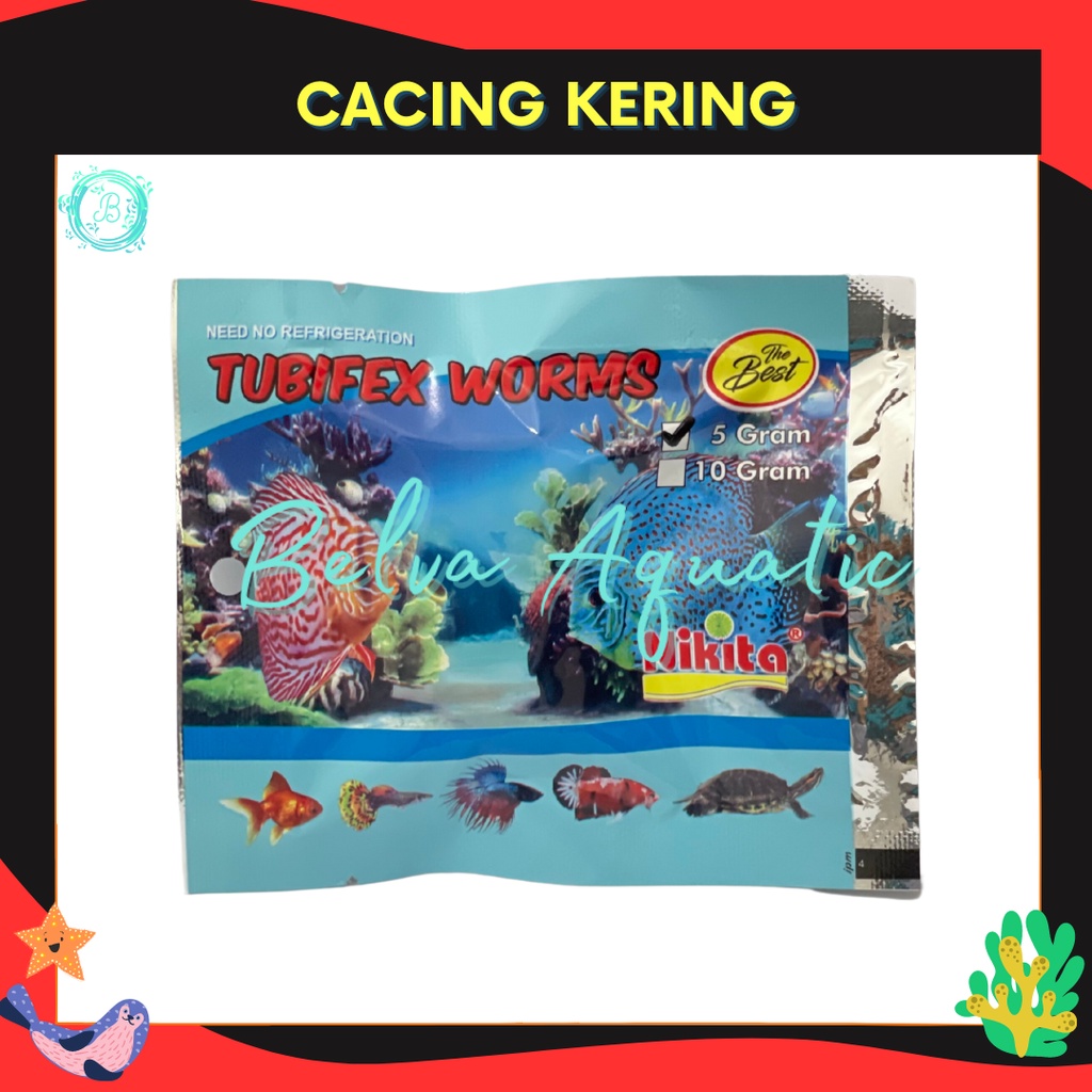 Jual Cacing Kering Sutra Beku Cacing Nikita 5 Gram Pakan Tinggi Protein ...