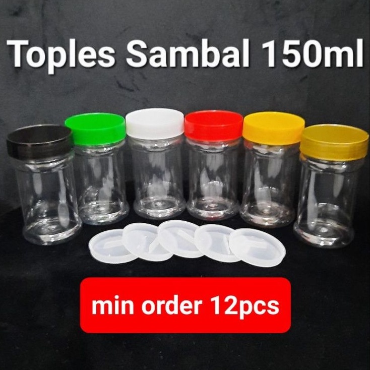 Jual Toples SAMBAL 150ml + Sumpal | Toples 150ml | Botol Sambal 150ml ...