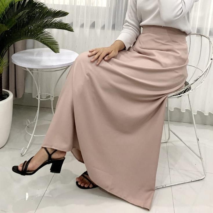 Jual ROK POLOS A LINE / ROK SHAKILA / Flare A-line korean stlye | ROK A ...