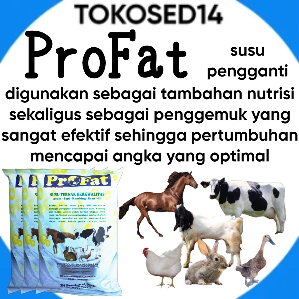 Jual Profat 1 kg susu hewan ternak kambing ikan ayam pengganti indukan ...