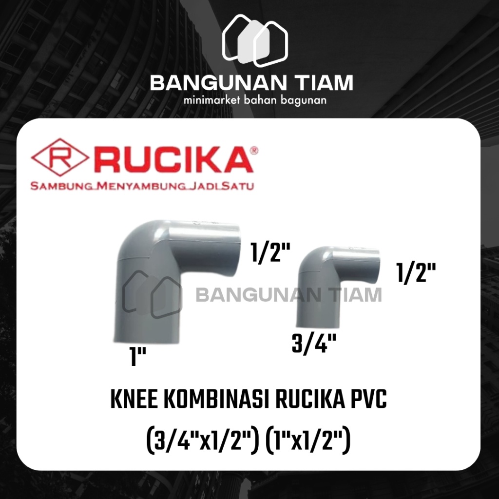 Jual VLOK KNEE PVC RUCIKA (1" X 1/2") (3/4" X 1/2") SAMBUNGAN PIPA ...
