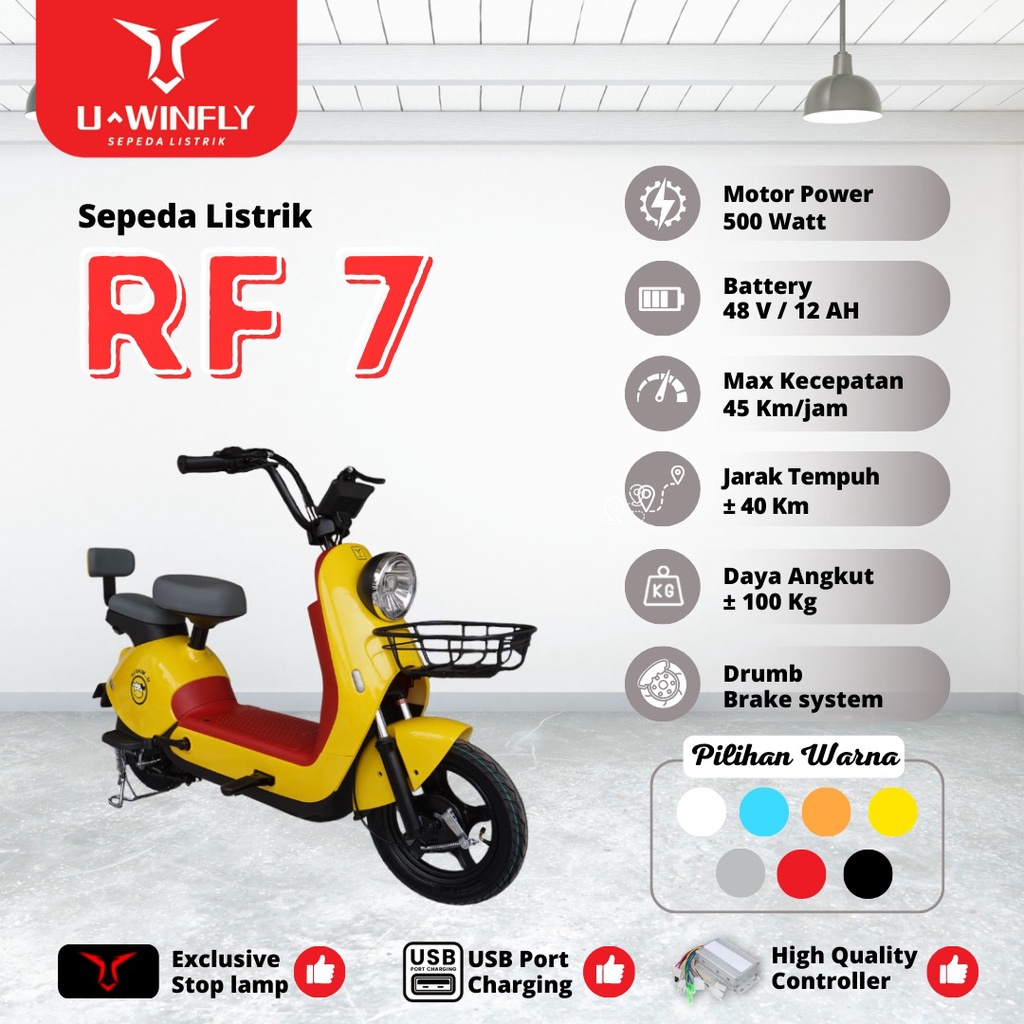 Jual UWINFLY SEPEDA MOTOR LISTRIK REDFISH 7 RF7 GARANSI RESMI 10 TAHUN ...