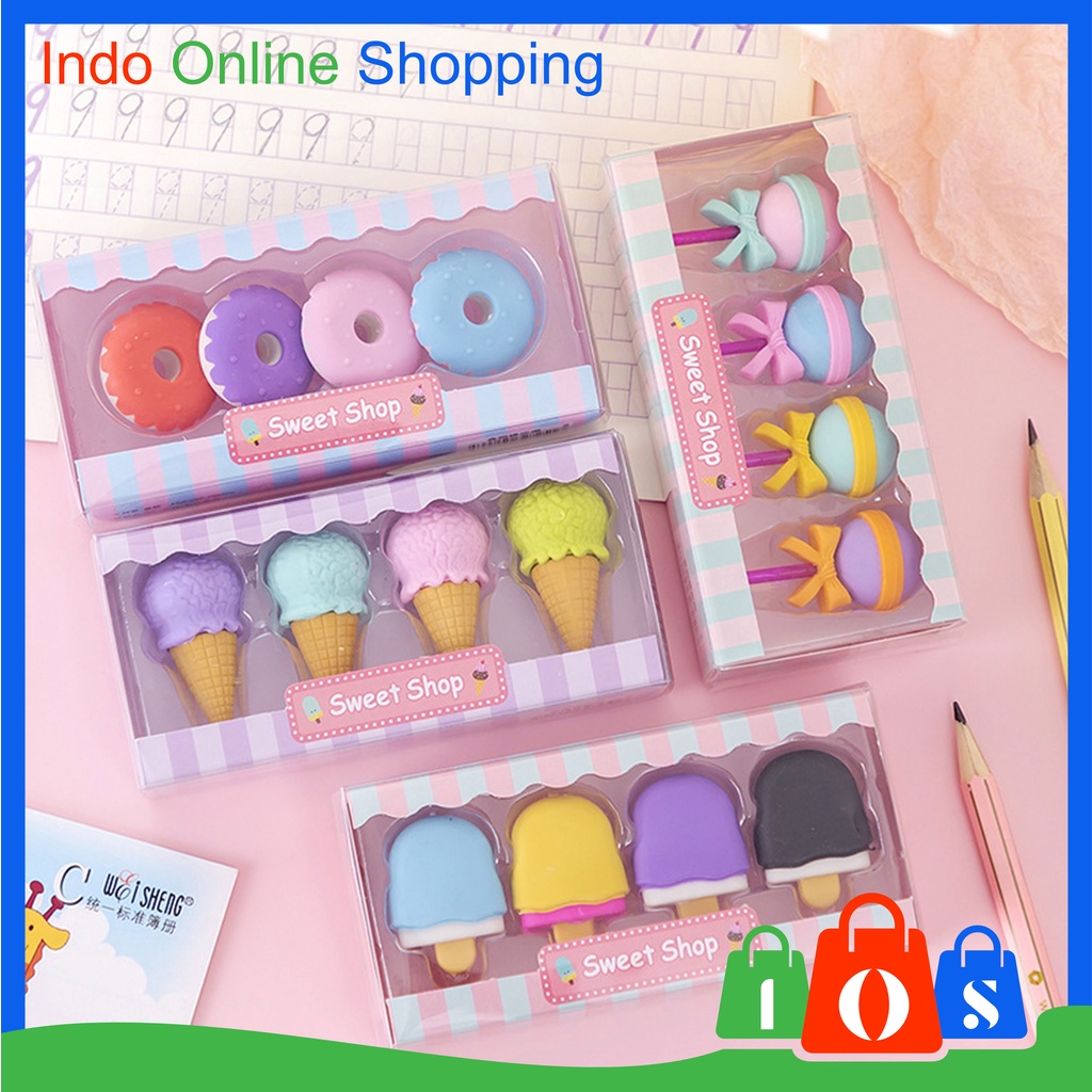 Jual Penghapus Pensil Import Karakter Sweet Shop Cone Lolipop Ice Cream ...
