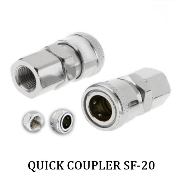 Jual Quick Coupler SF 20 Sambungan Selang Kompresor Recoil Cuk Kopler SF20 | Shopee Indonesia
