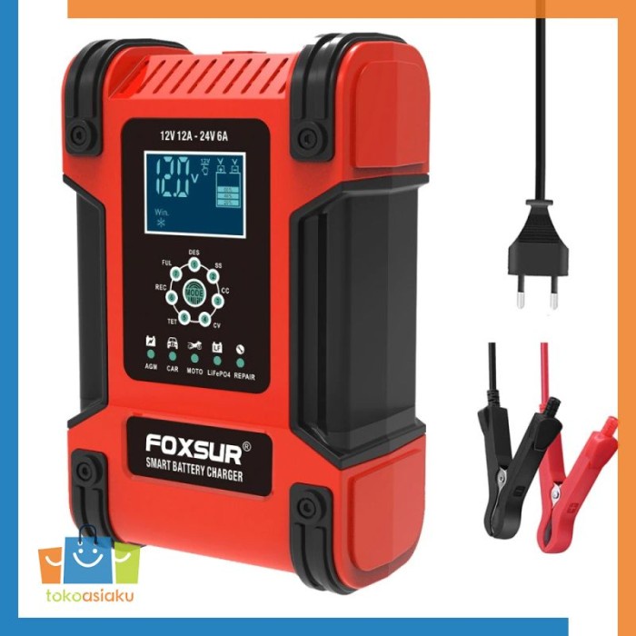 Jual Charger Aki Mobil Motor 150W 12-24V 12A 200Ah Dengan LCD ...