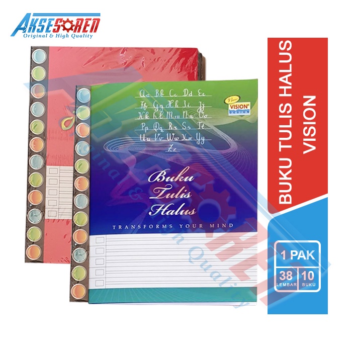 Jual Buku Tulis Halus Vision 38 Lembar [1 Pack] / Buku Latin / Tegak ...