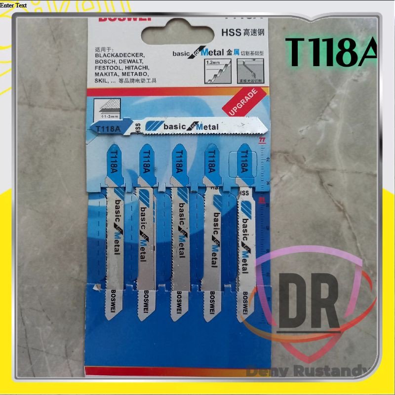 Jual Set 5pcs BOSWEI T118A Mata Gergaji Jig saw - Jigsaw Blade Besi ...