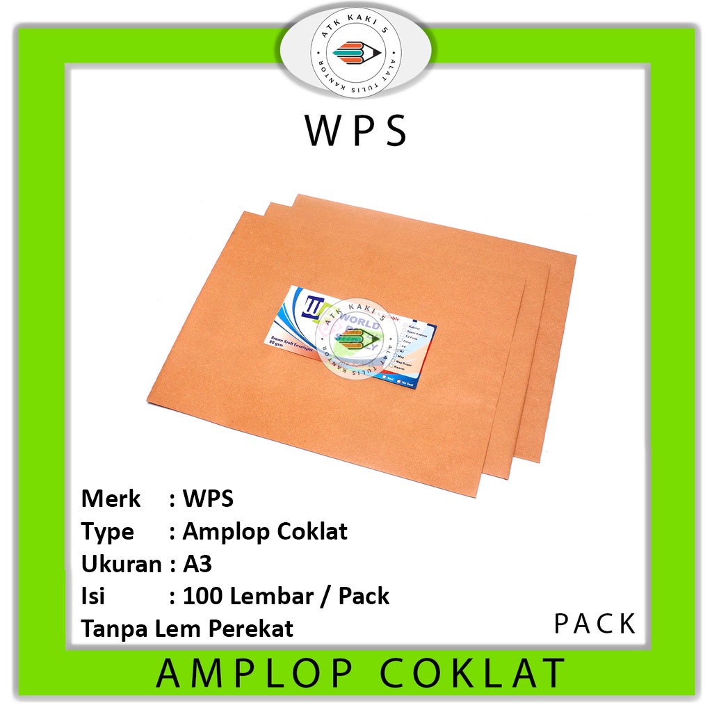 Jual WPS - Amplop Coklat Polos Ukuran A3 - Pack | Shopee Indonesia