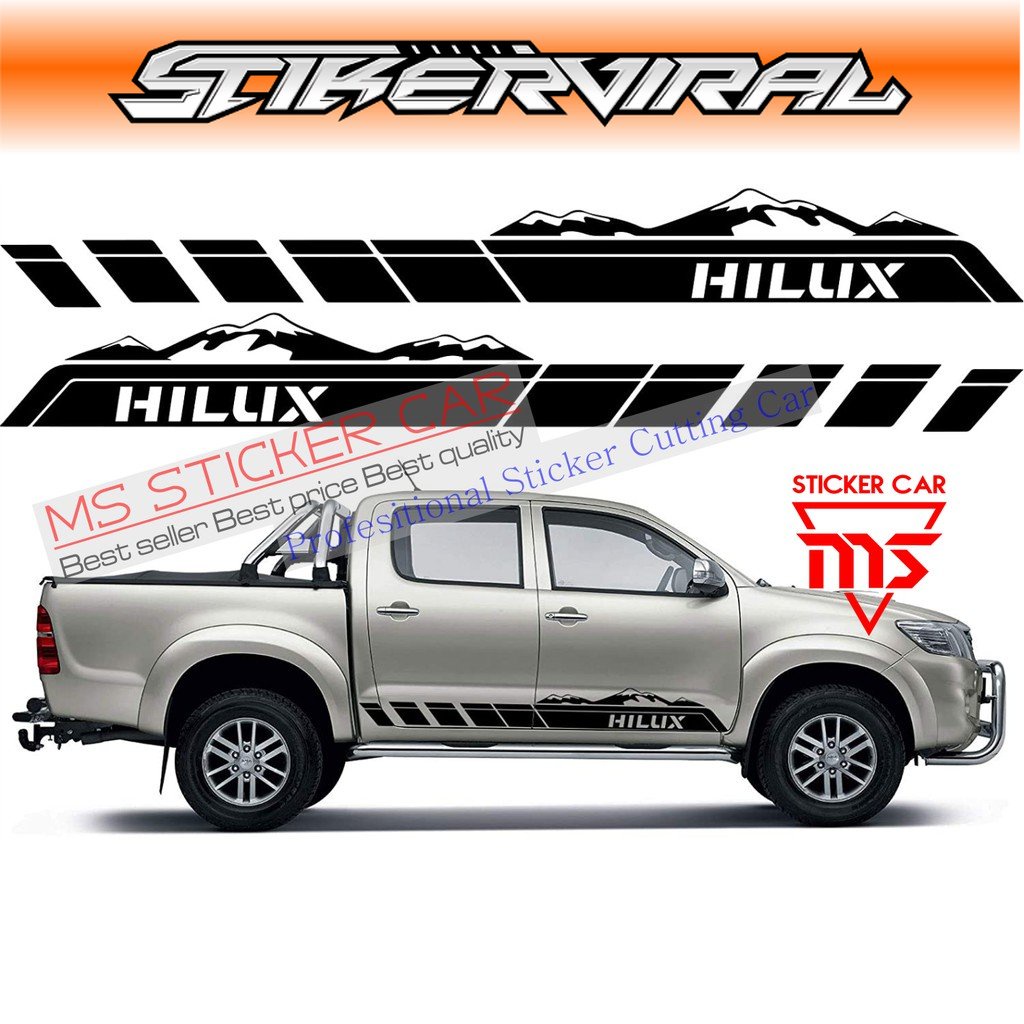 Jual sticker stiker mobil hilux sticker toyota hilux side body offroad ...