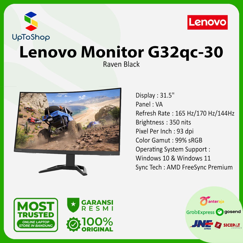 Jual Lenovo Monitor G32qc-30 31.5" VA DP 300 Nits 99% sRGB | Shopee Indonesia