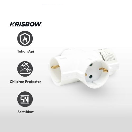 Jual Krisbow colokan listrik / Steker T Arde 3 Arah - Putih | Shopee ...