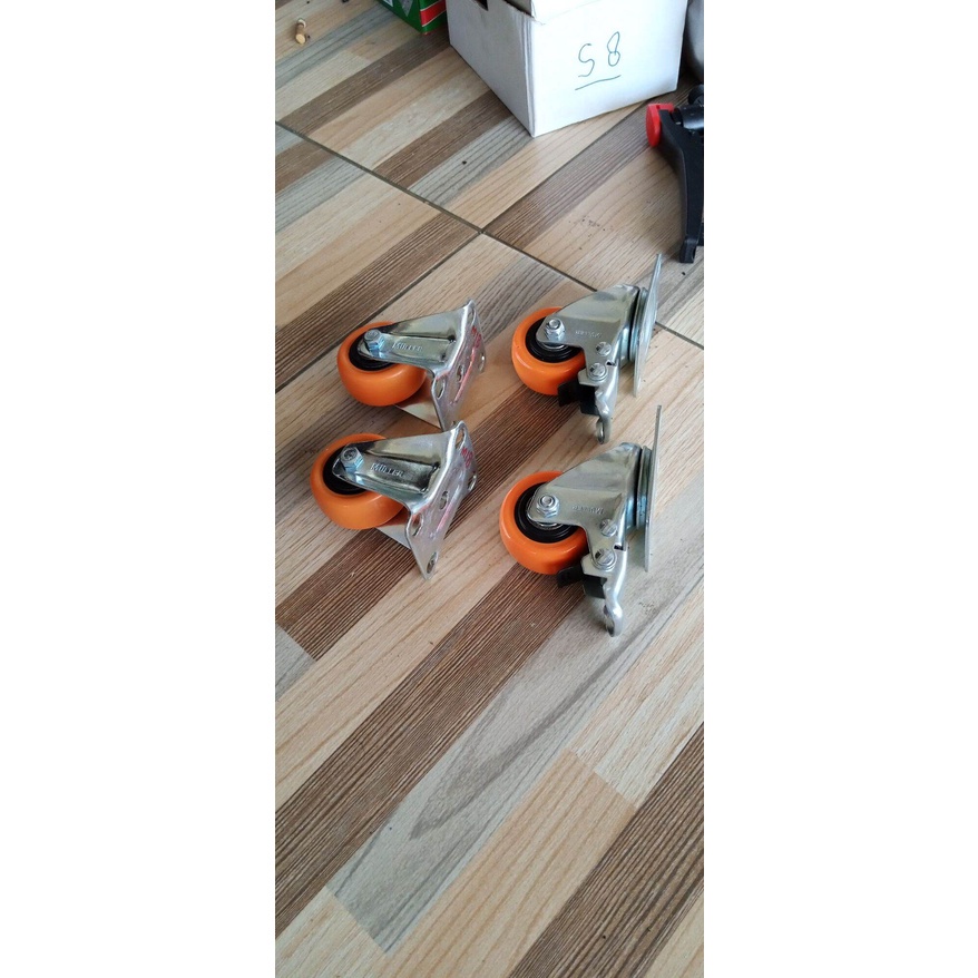 Jual Roda etalase 2 inch MULLER 4 biji 2 hidup + rem 2 mati tanpa rem ...