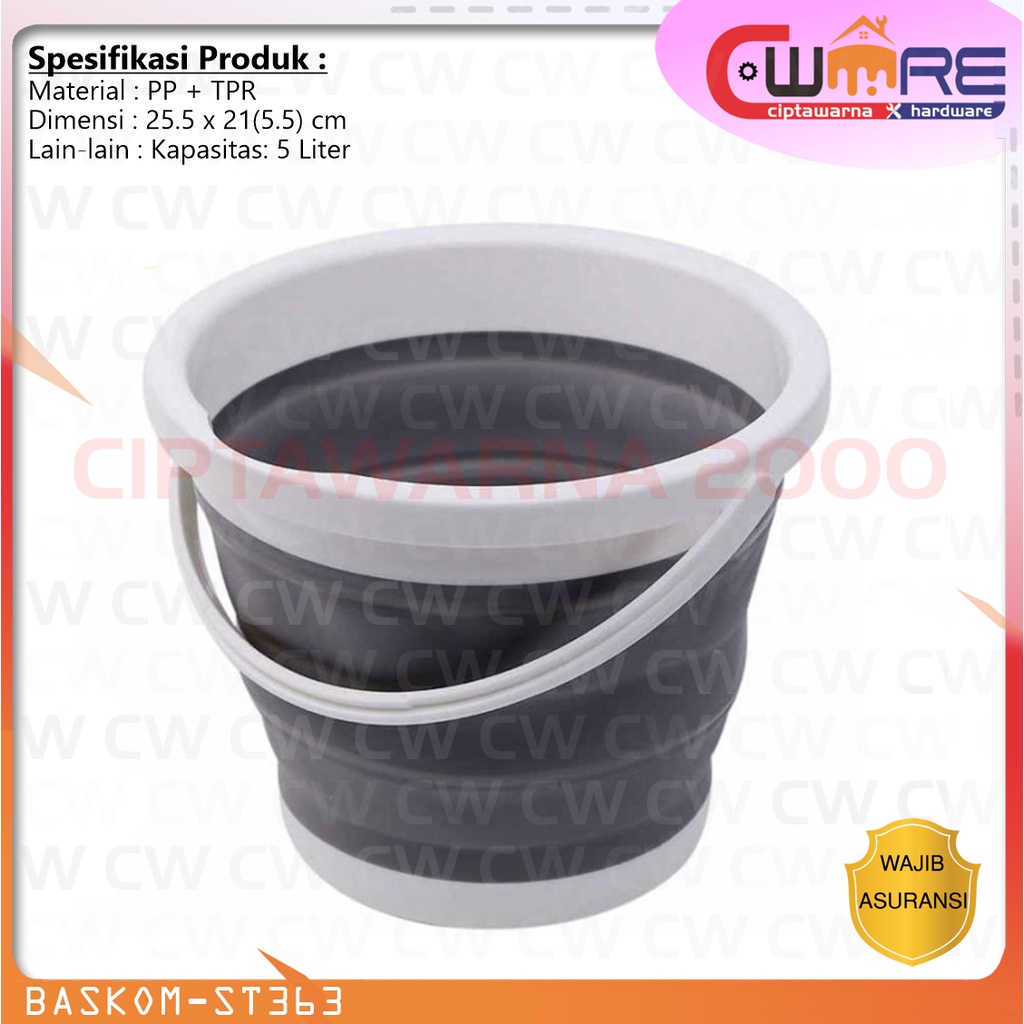 Jual Baskom Ember Lipat-Baskom simpel Water Bucket Collapsible 5 Liter ...