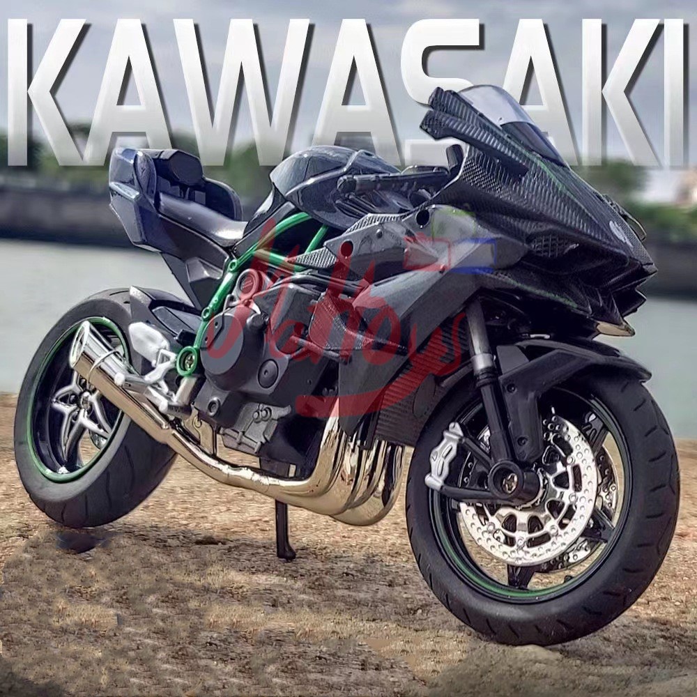Jual 1:12 Diecast motor Kawasaki H2R Miniatur Model Alloy Suara Lampu ...