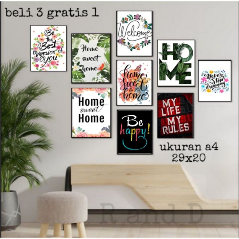 Jual Dekorasi dinding rumah tulisan home swet home ukuran 29x20, hiasan ...