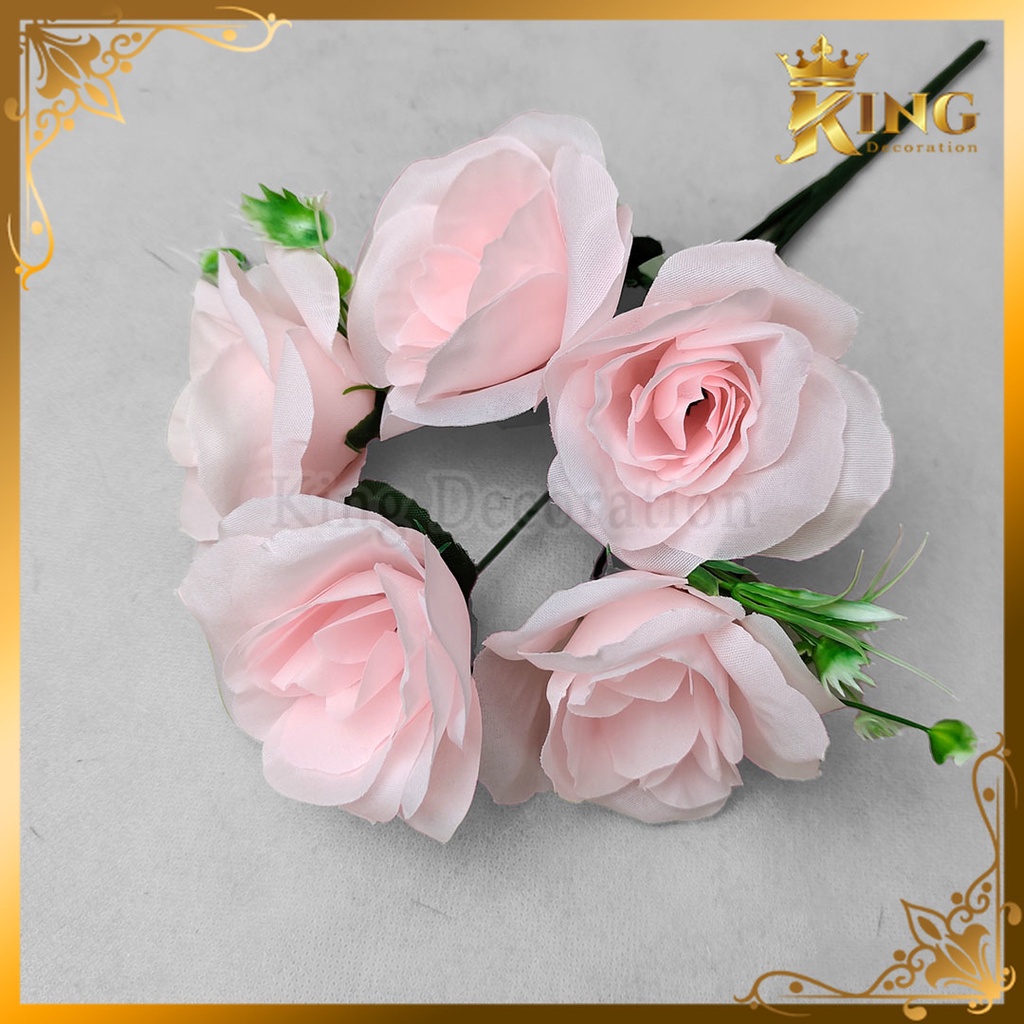 Jual BUNGA MAWAR ROSE TANGKAI 5 MURAH ARTIFICIAL - MAWAR PLASTIK ROSE ...