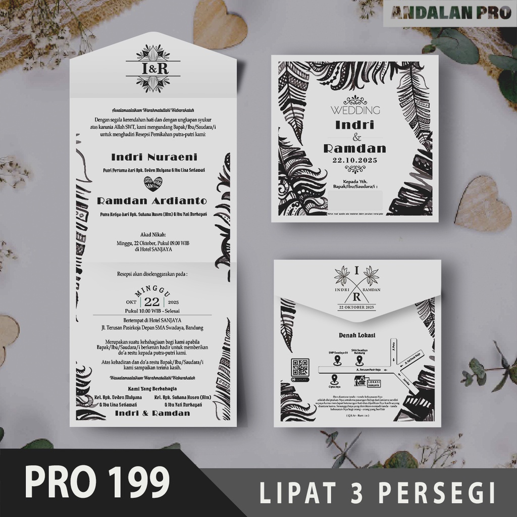 Jual PRO 199 LIPAT 3 Persegi Bahan Jasmine / Tik 200 GSM - Cetak ...