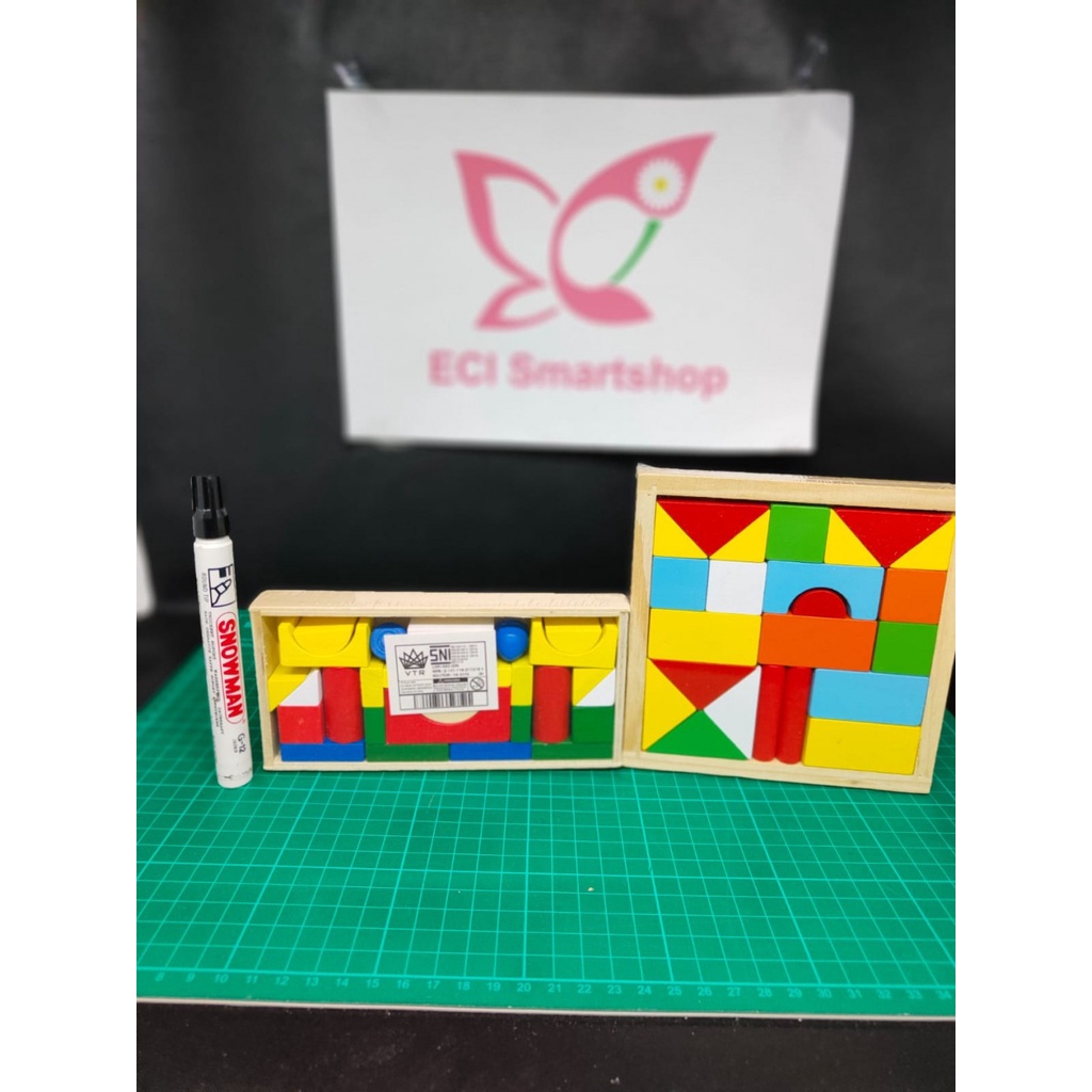 Jual Wooden Block Rumah//Wooden Block Bangun Rumah//Balok Susun Rumah ...