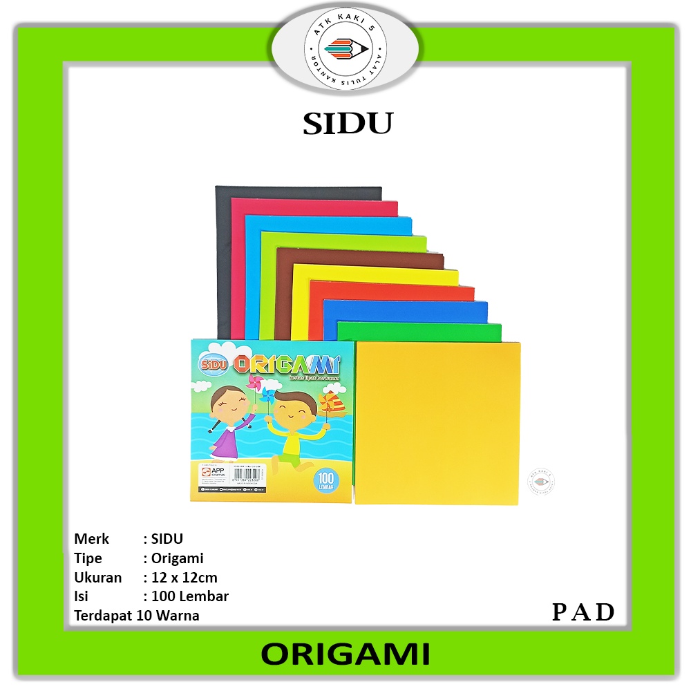Jual SIDU - Origami Paper 12x12cm - isi 100 Lembar - Pad | Shopee Indonesia