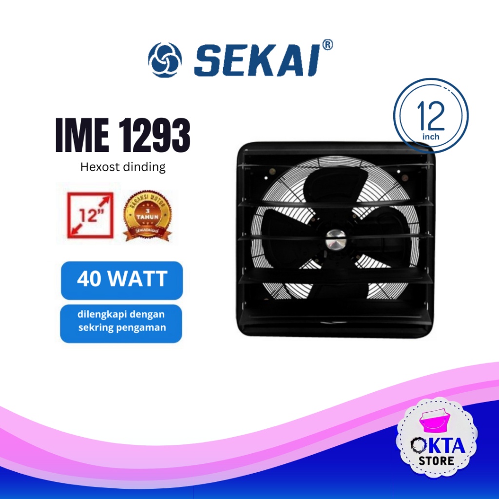 Jual SEKAI EXHAUST FAN DINDING INDUSTRI HEXOS 12 INCH IME 1293 NS ...